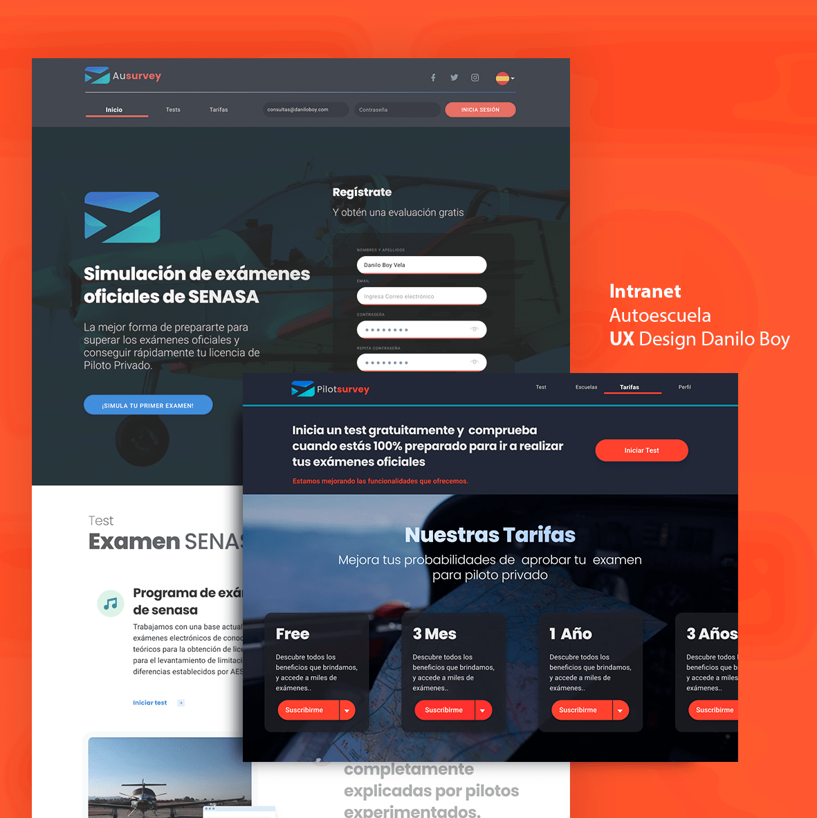 Aplicación Web Autoescuela - Danilo Boy | Diseño UX UI