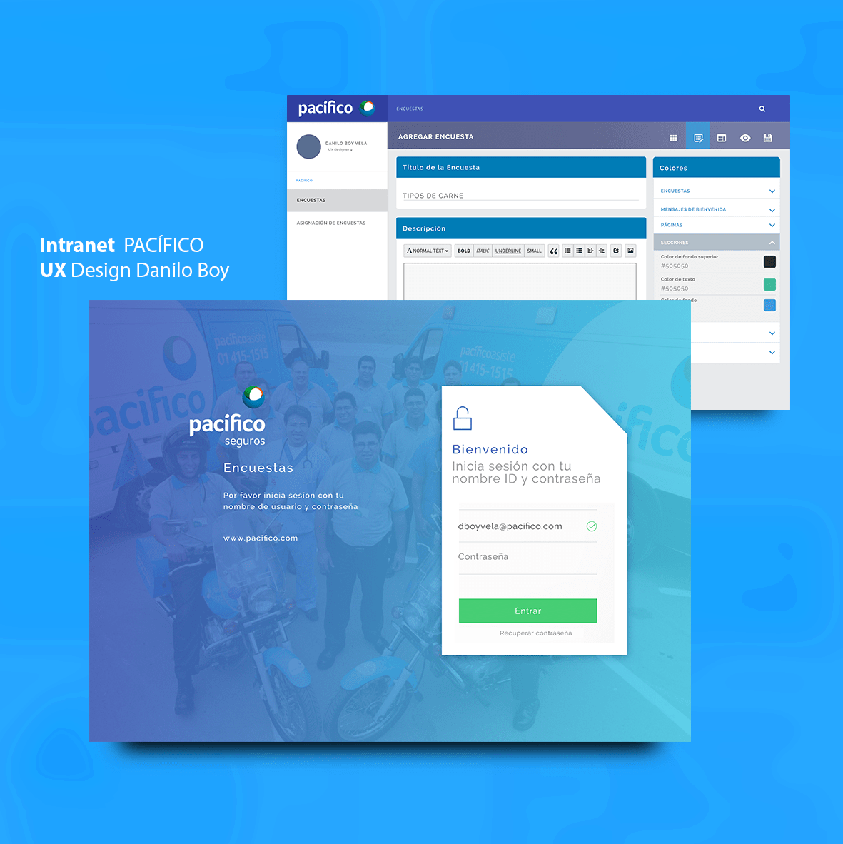 Pacífico Seguros Intranet - Danilo Boy | Diseño UX UI